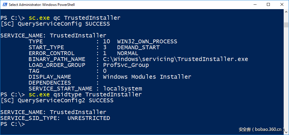 【技术分享】如何获取TrustedInstaller权限-安全客 - 安全资讯平台